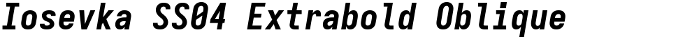 Iosevka SS04 Extrabold Oblique - 字亩网