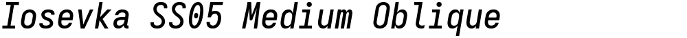 Iosevka SS05 Medium Oblique - 字亩网