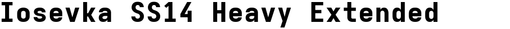 Iosevka SS14 Heavy Extended - 字亩网